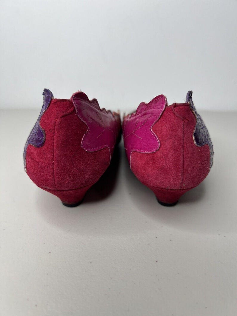 Vintage Paradox by Zalo Purple Pink Leather Suede Pumps Shoes 80s Size 6.5 - Etsy