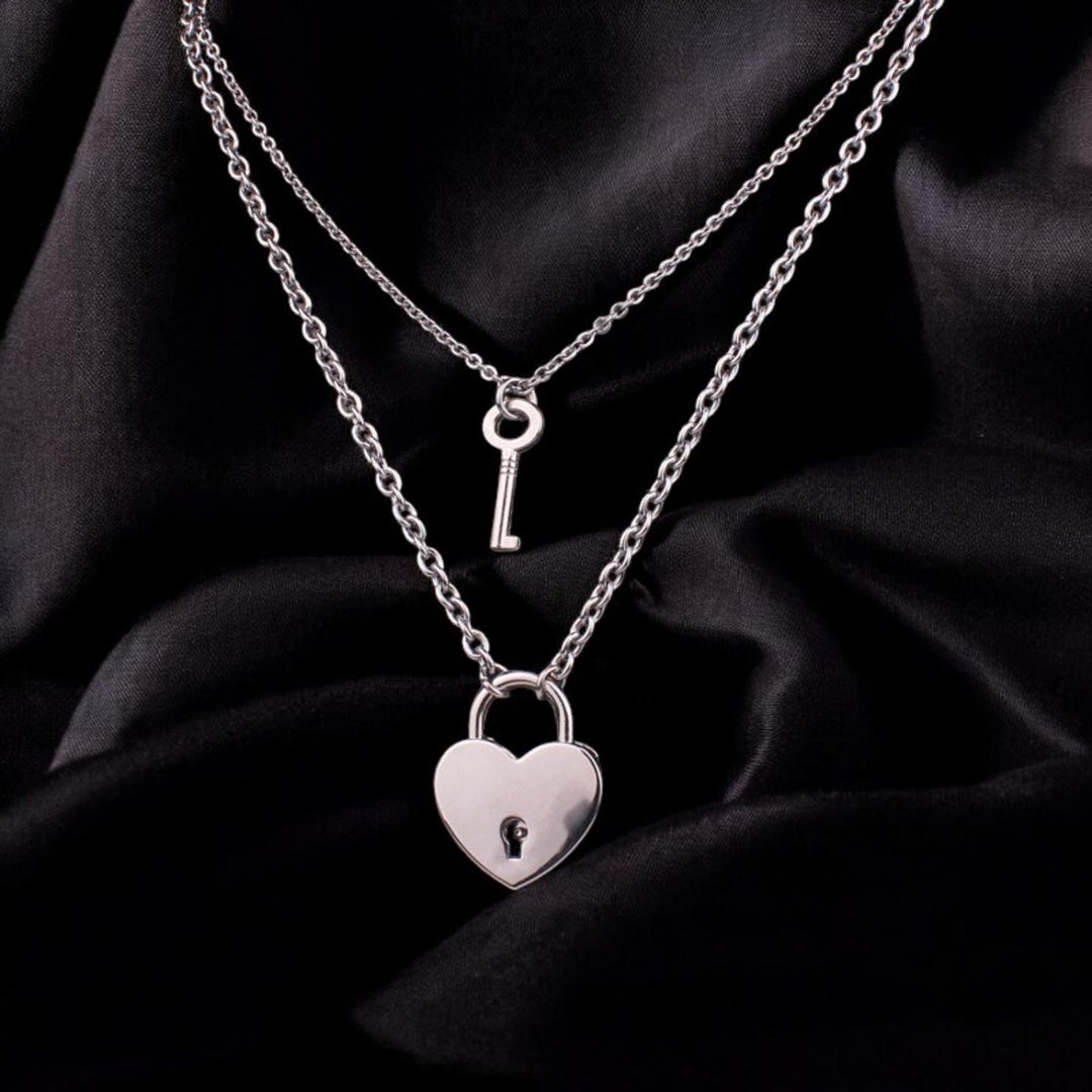 High Quality Hip Hop Chains Punk Stainless Steel Padlock Key Necklace ...