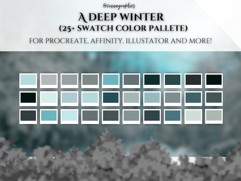 A DEEP WINTER | Winter 30 Color Palette | Procreate/affinity/adobe/clip ...