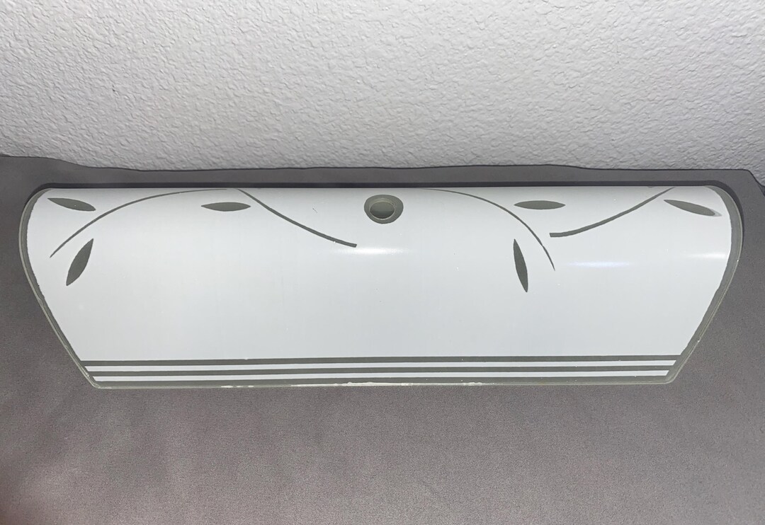 Vintage 1950s Replacement U Channel Light Shade With Etched Glass for ...