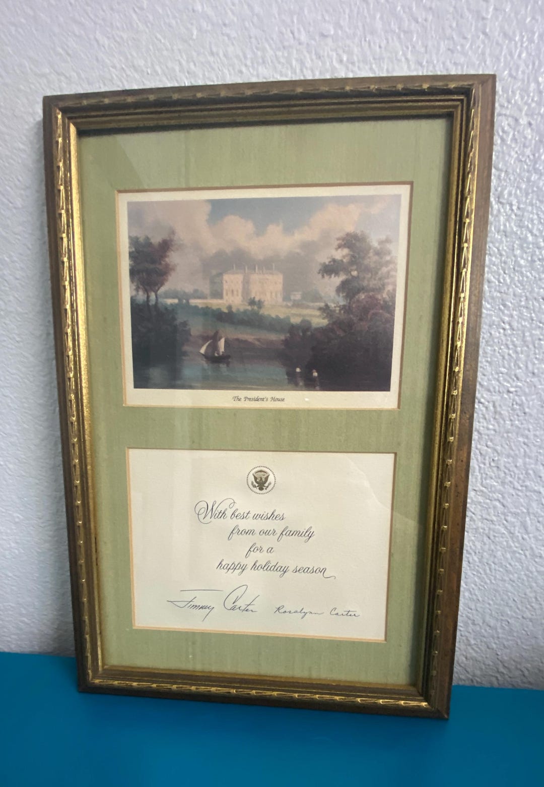 Signed Framed Jimmy Carter & Rosalynn President Christmas Card 1980 - Etsy