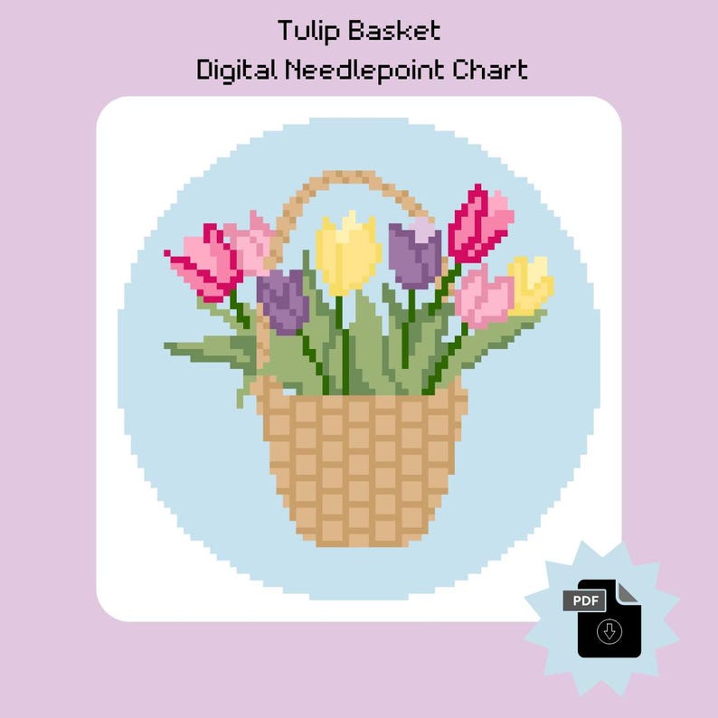 Tulip Digital Needlepoint Chart - Etsy