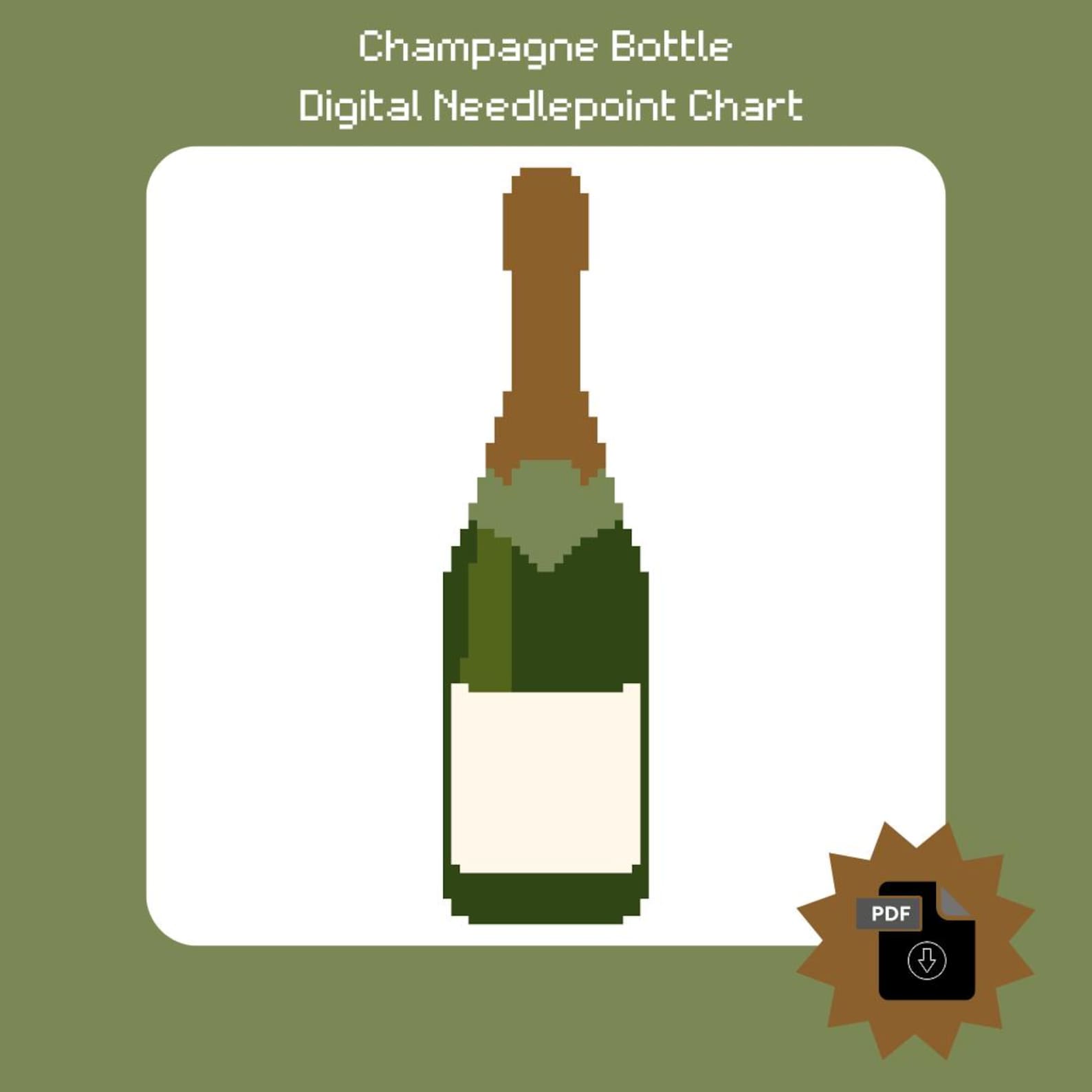 Champagne Bottle Needlepoint Chart (digital Download) - Etsy