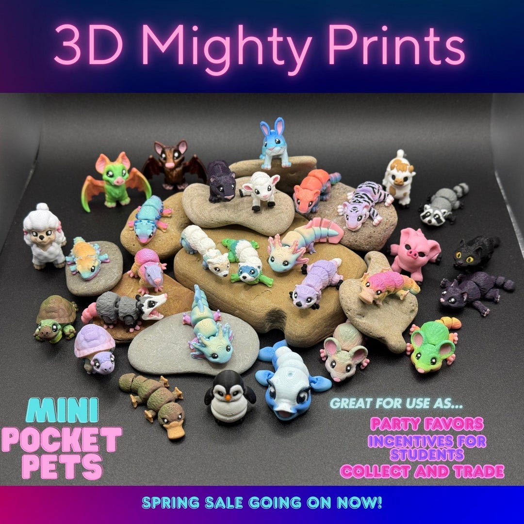 3D Printed Articulated Mini Pet Fidget Toy: Stress Relief Companion - Etsy