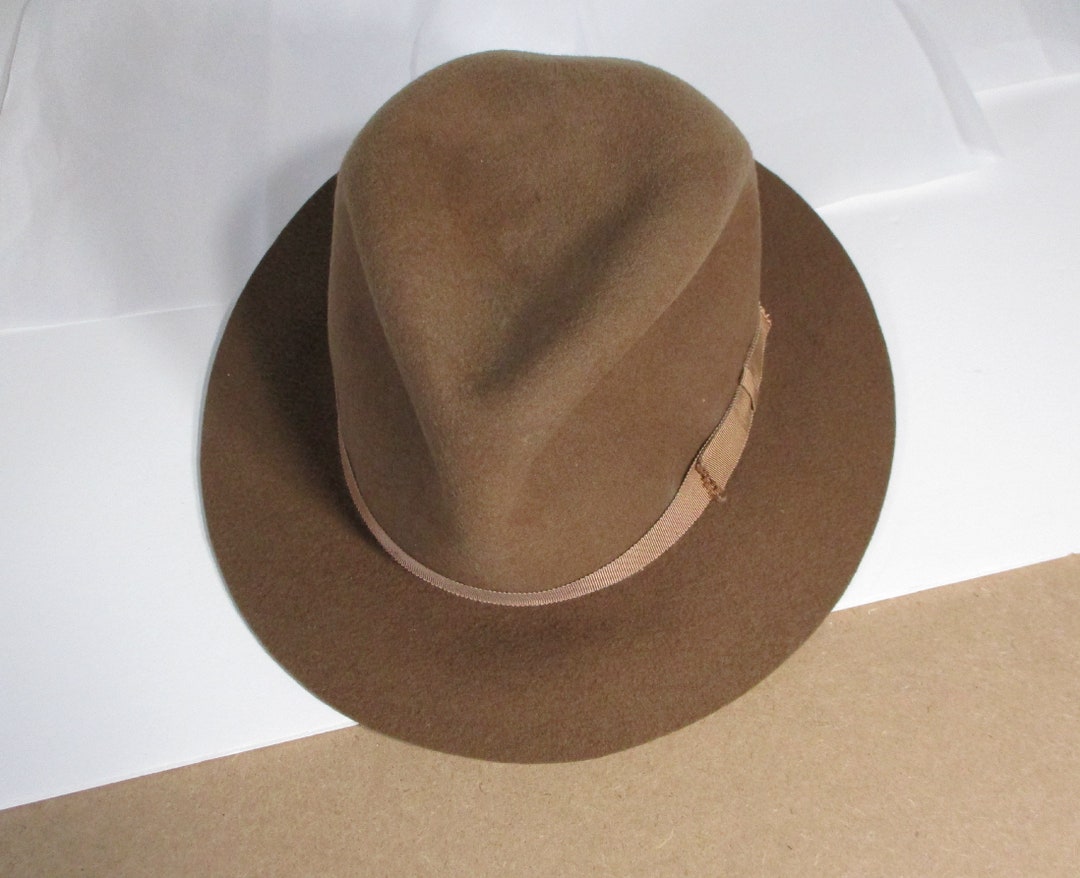 Brown Fedora Hat, Country Style Wool Felt Hat Size 7 1/8, LL Bean Hat ...