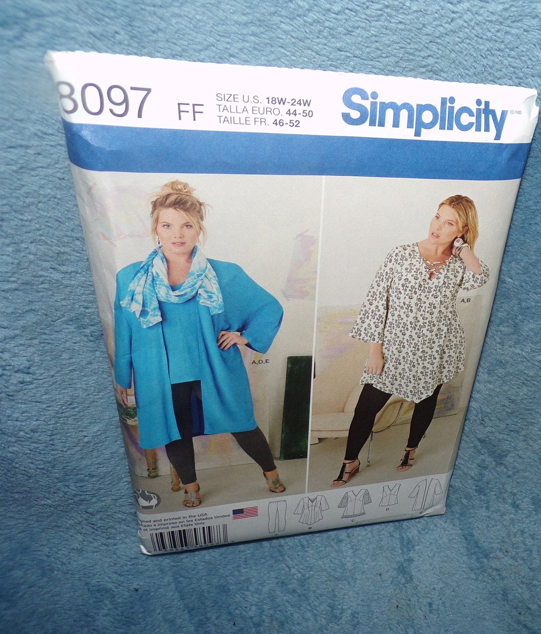 Simplicity 8097 Tunic Kimono Scarf and Knit Leggings Sewing Pattern ...