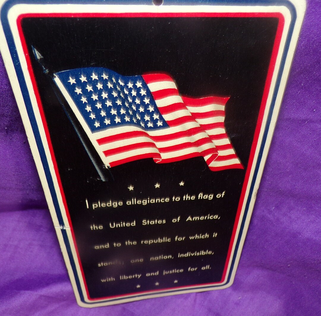 Vintage 1940's American Flag/pledge Sign Oriignal 6x4" - Etsy