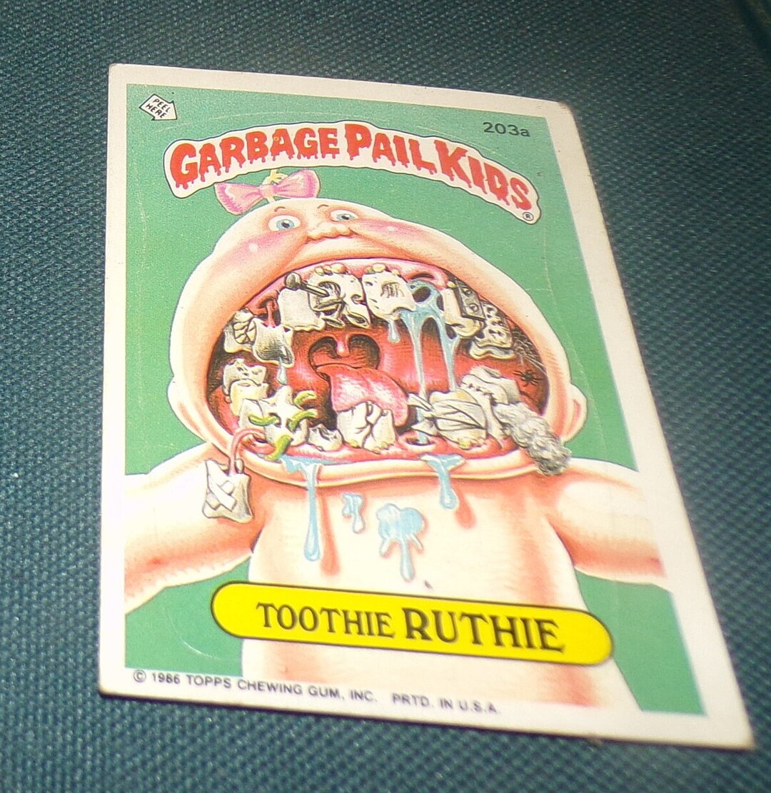 Vintage Garbage Pail Kids Toothie Ruthie 203a Sticker Trading Card - Etsy
