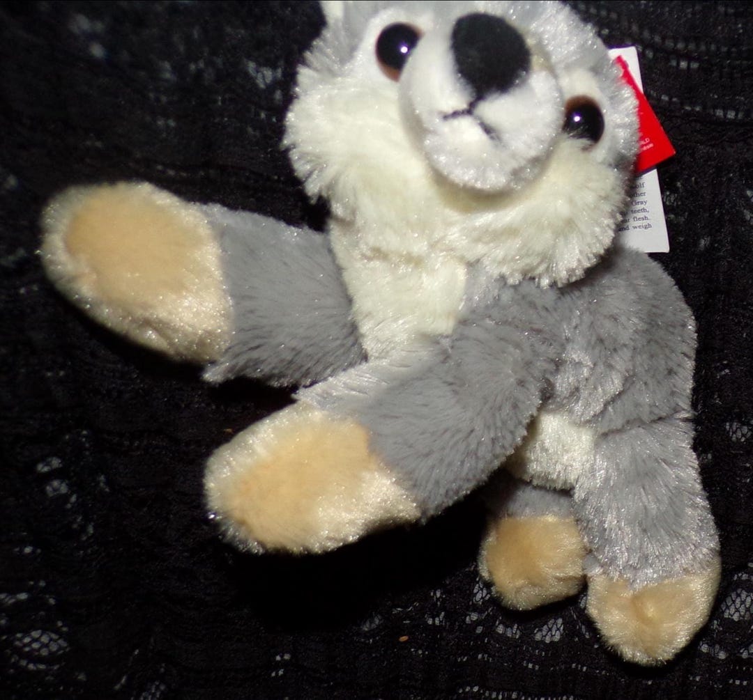 Plush Aurora Grey Wolf Stuffed Toy With Tag - Etsy