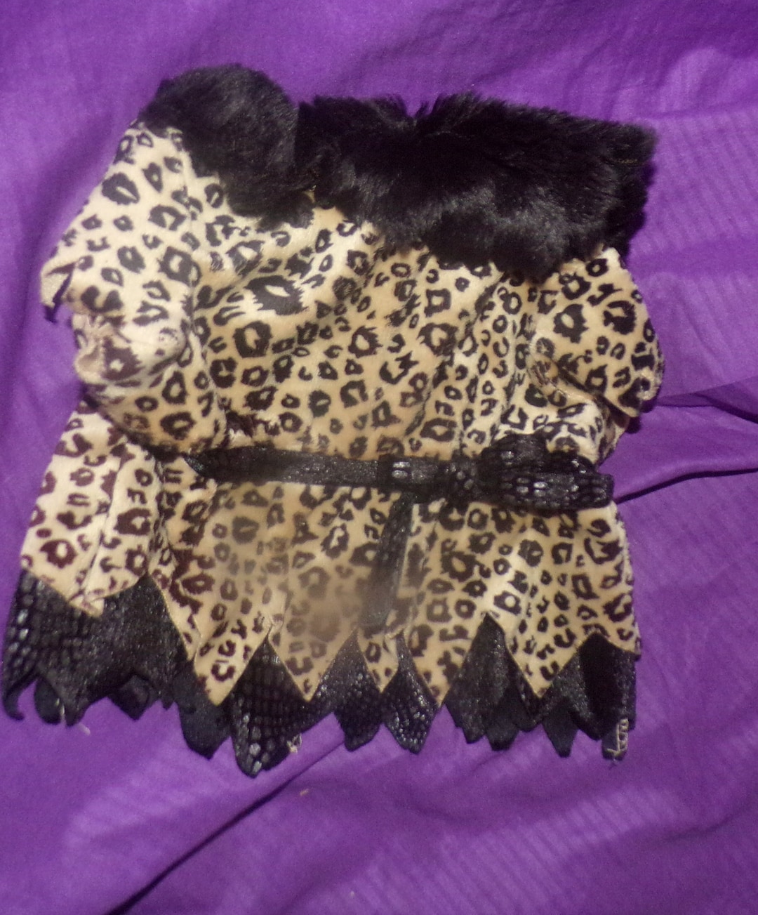 Build A Bear Leopard Dress With Black Fur Trim - Etsy