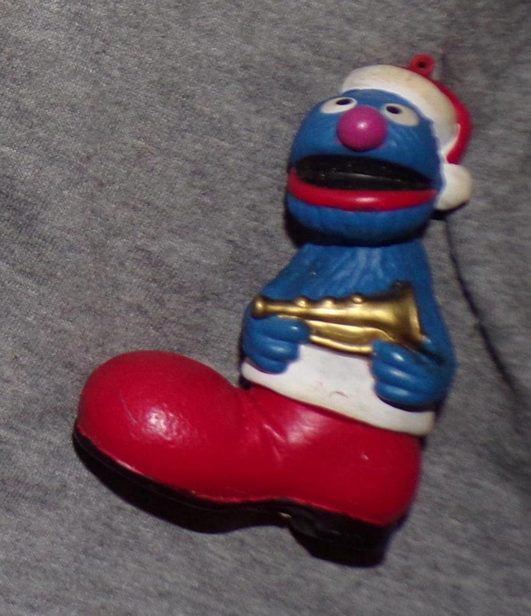 Vintage Christmas Ornament Sesame Street Grover in Stocking Christmas ...