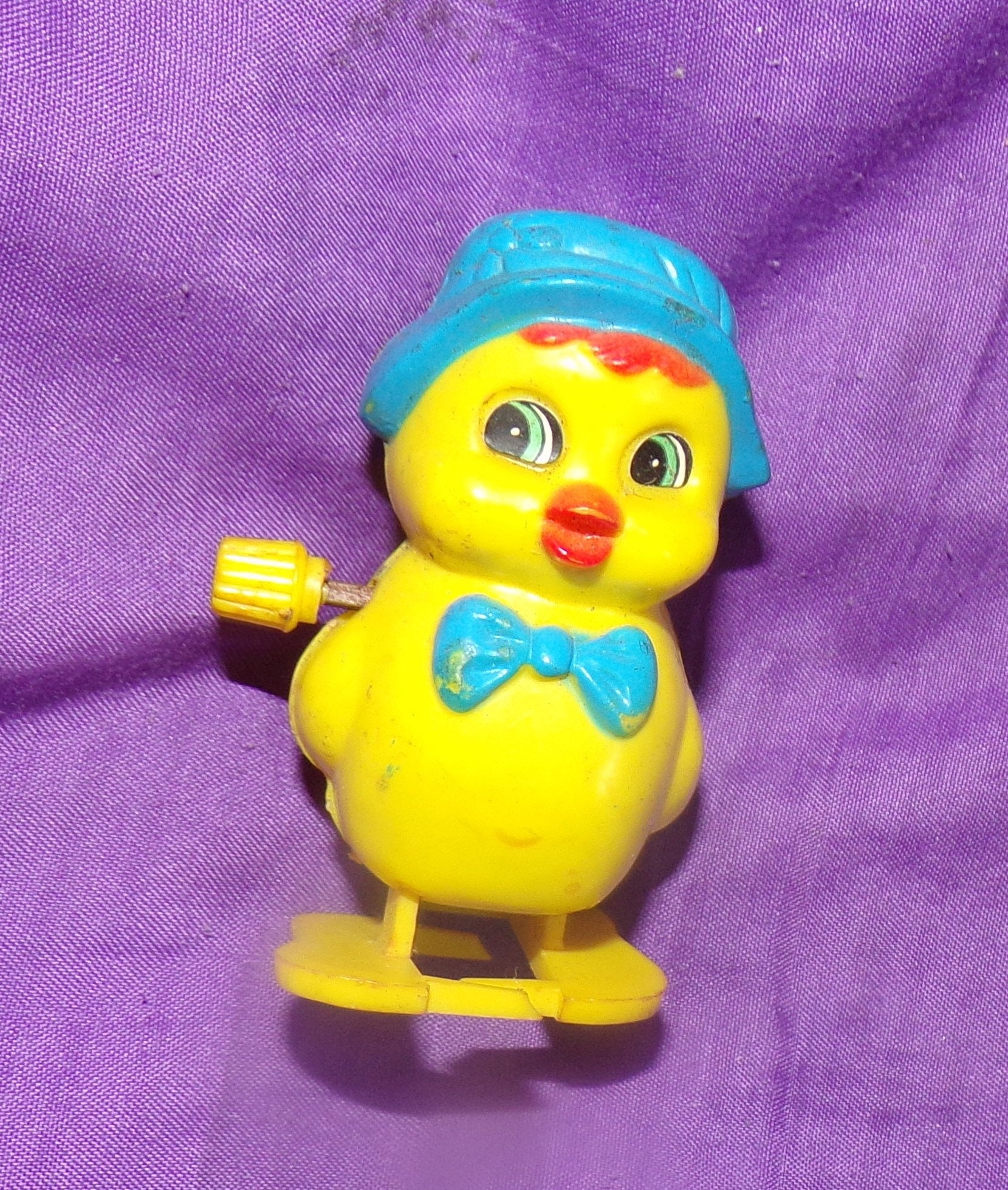 Vintage Wind up Hard Plastic Chick in Blue Hat Walks Tested Works - Etsy