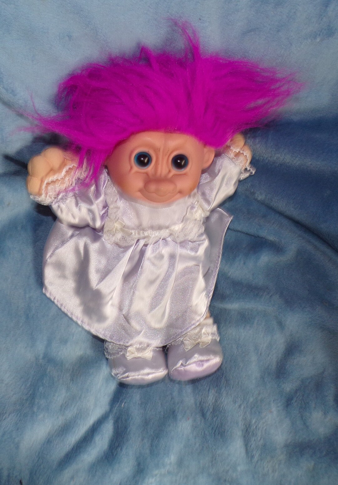 Vintage Russ Troll Doll Purple Hair and Dress 12" Tall - Etsy