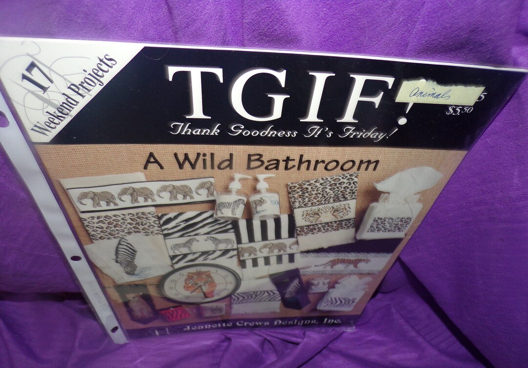 TGIF Wild Bathroom Jungle Cross Stitch Counted Cross Stitch Pattern - Etsy