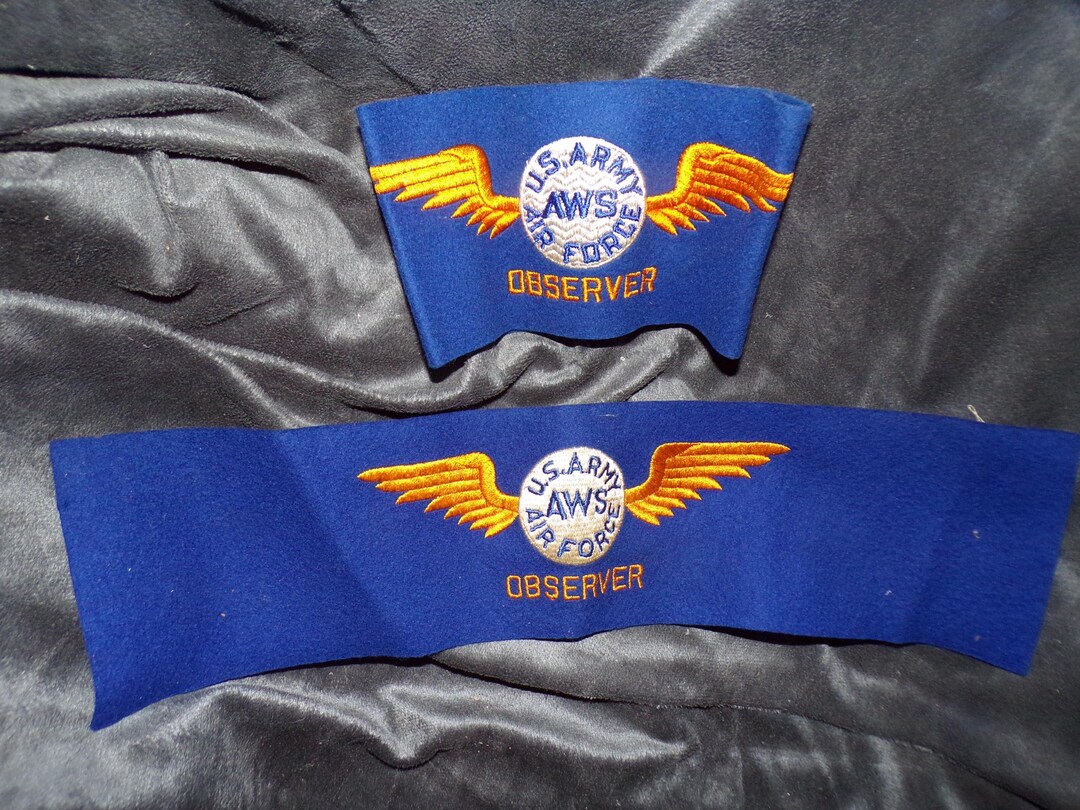 Antique WWII U.S. Army Air Force AWS Observer Arm Band Vintage Military ...