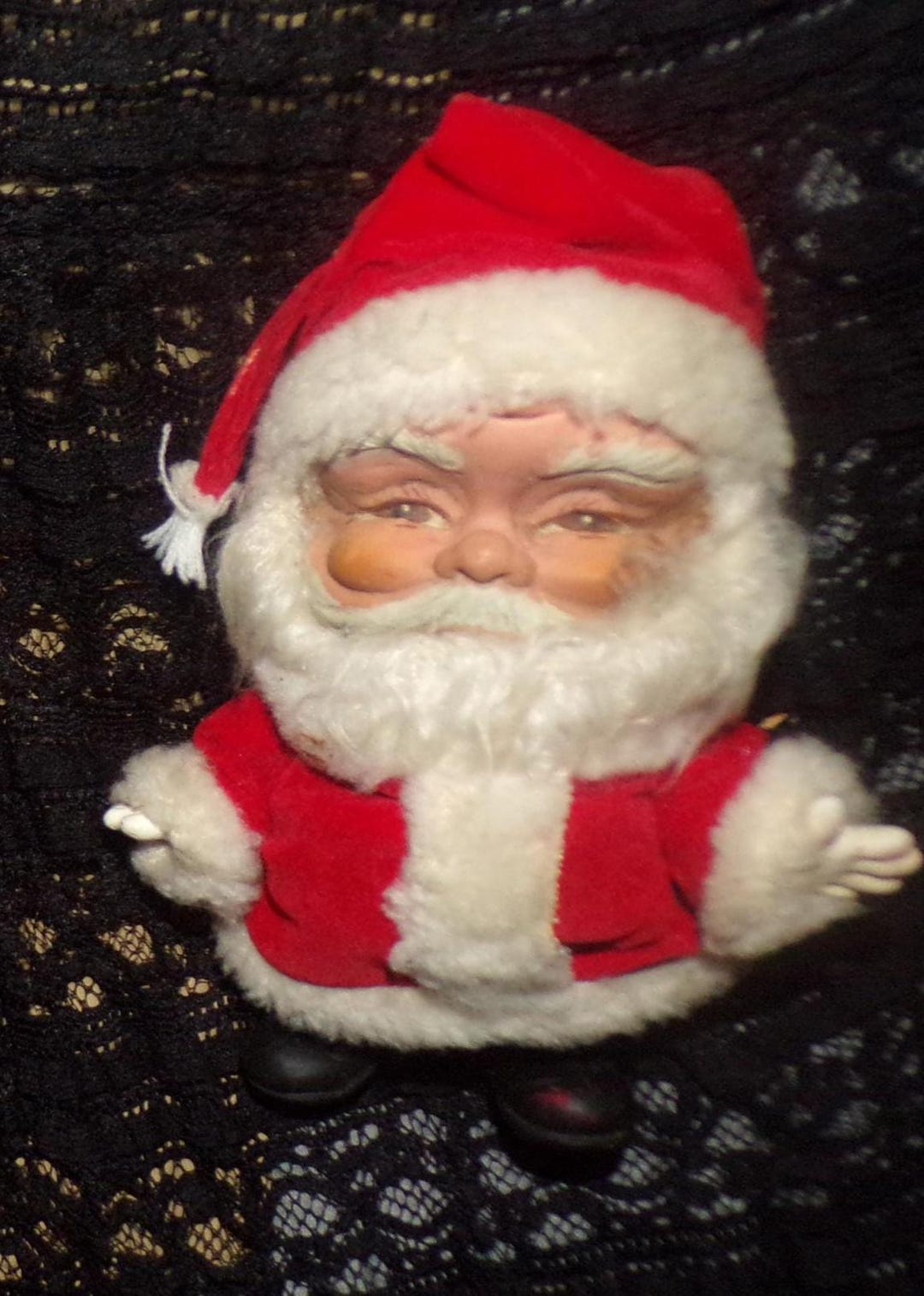 Vintage 1970 Kamar Santa Claus Hard Rubber Face Christmas 7" Tall ...