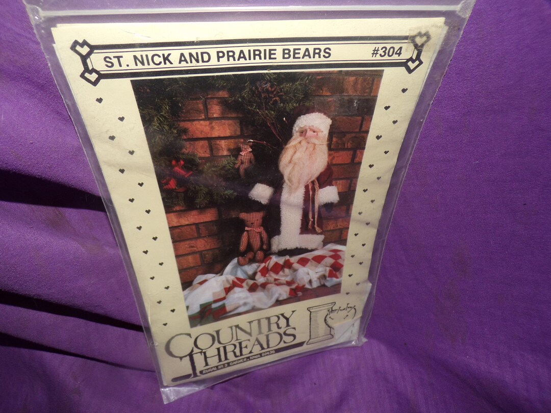 Santa St. Nick Bear Doll Sewing Pattern Country Threads #304 Christmas ...