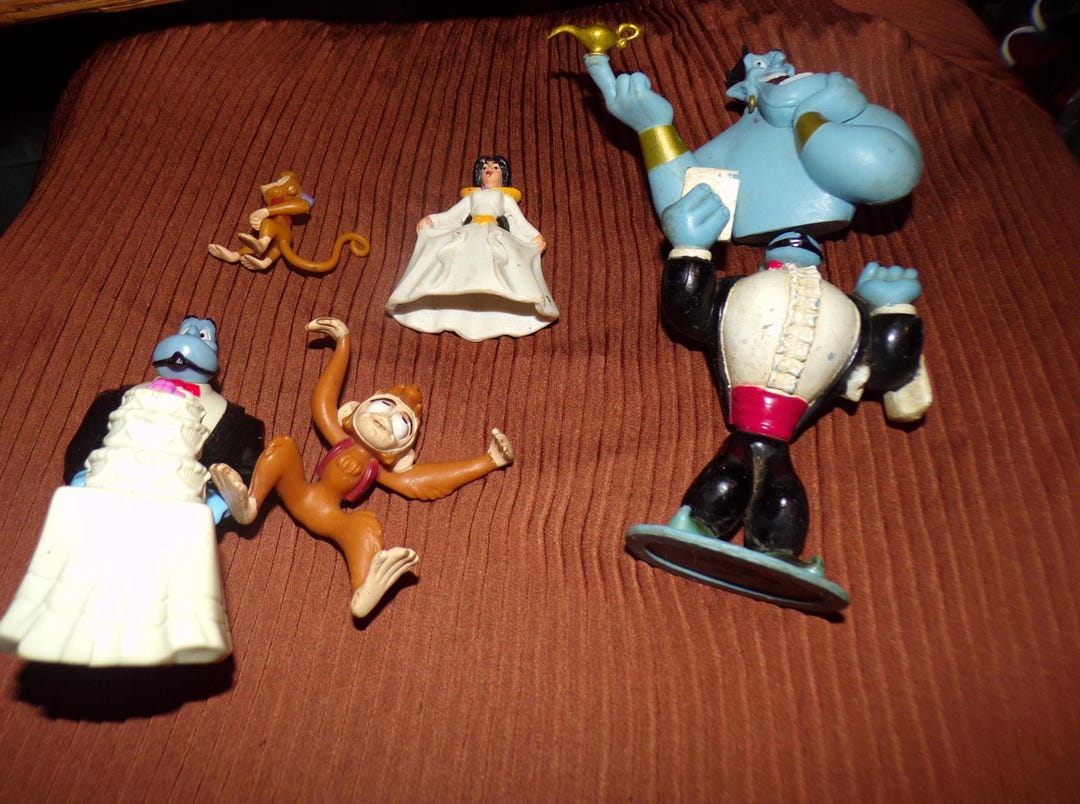 Large Lot Disney Aladdin Jasmine Genie Monkey Pvc Figures Cake Toppers ...