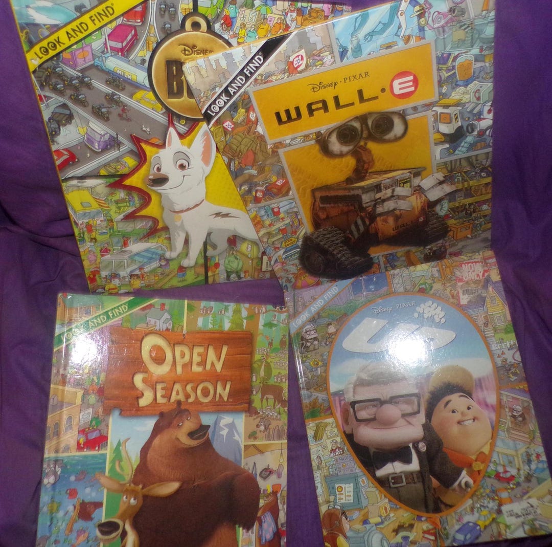 Lot of 4 Disney Look and Find Large Books Open Season Walle Bolt and Up ...