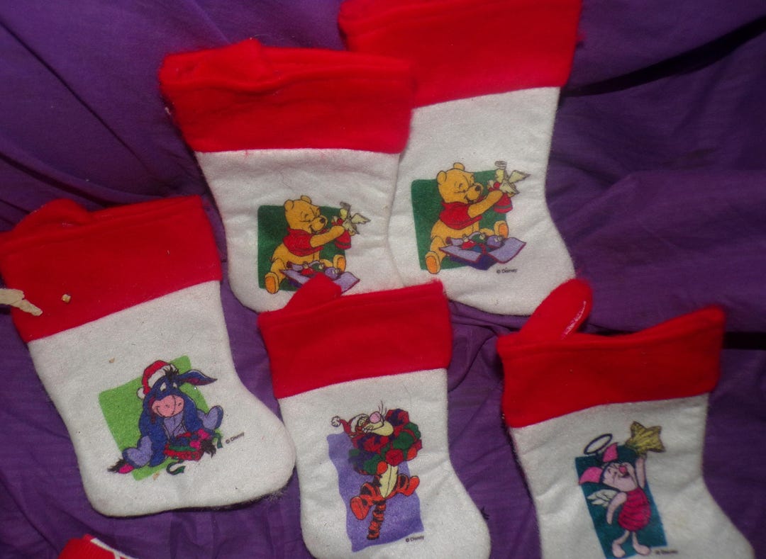 Vintage Disney Mini Christmas Stocking Winnie the Pooh Eeyore Tigger ...