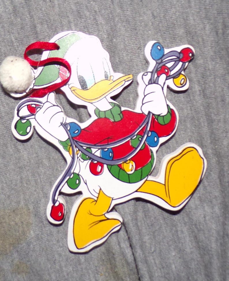 Vintage Disney Donald Duck Wooden Christmas Ornament - Etsy