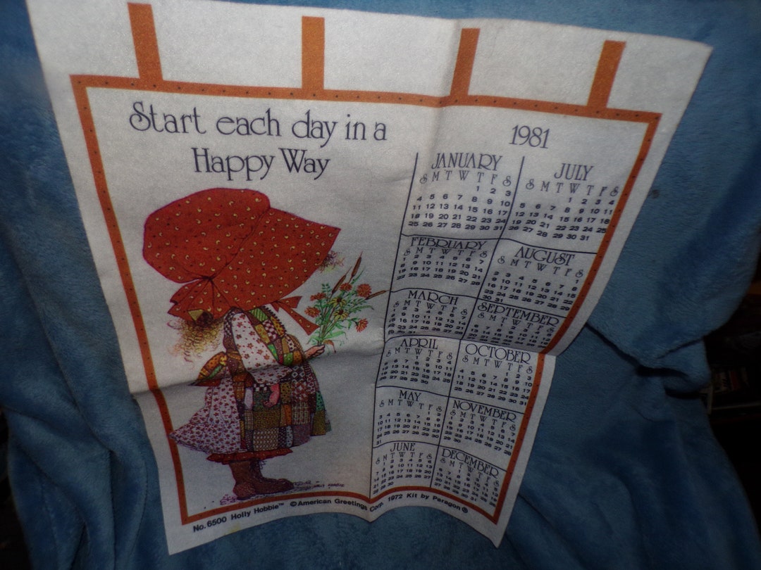 Vintage Felt Calendar Calendar 1981 Holly Hobbie - Etsy