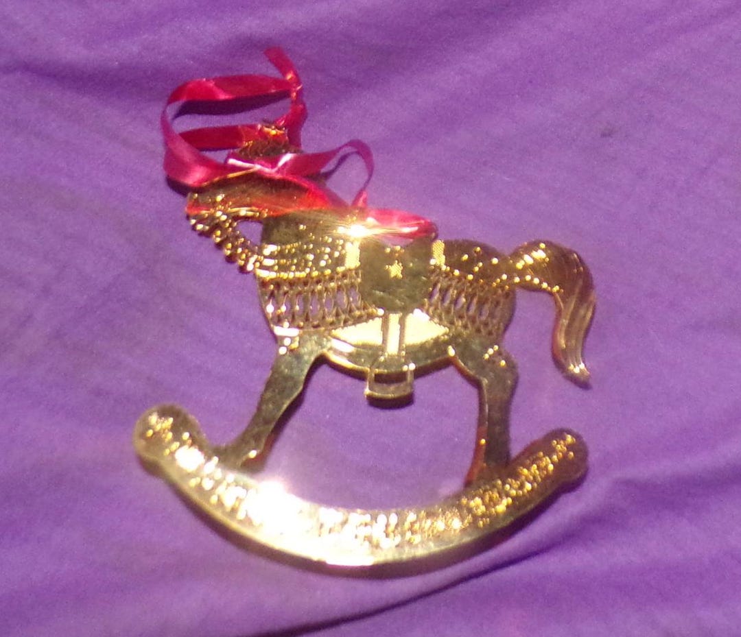 Vintage Danbury Mint Gold Rocking Horse Christmas Tree Ornament - Etsy