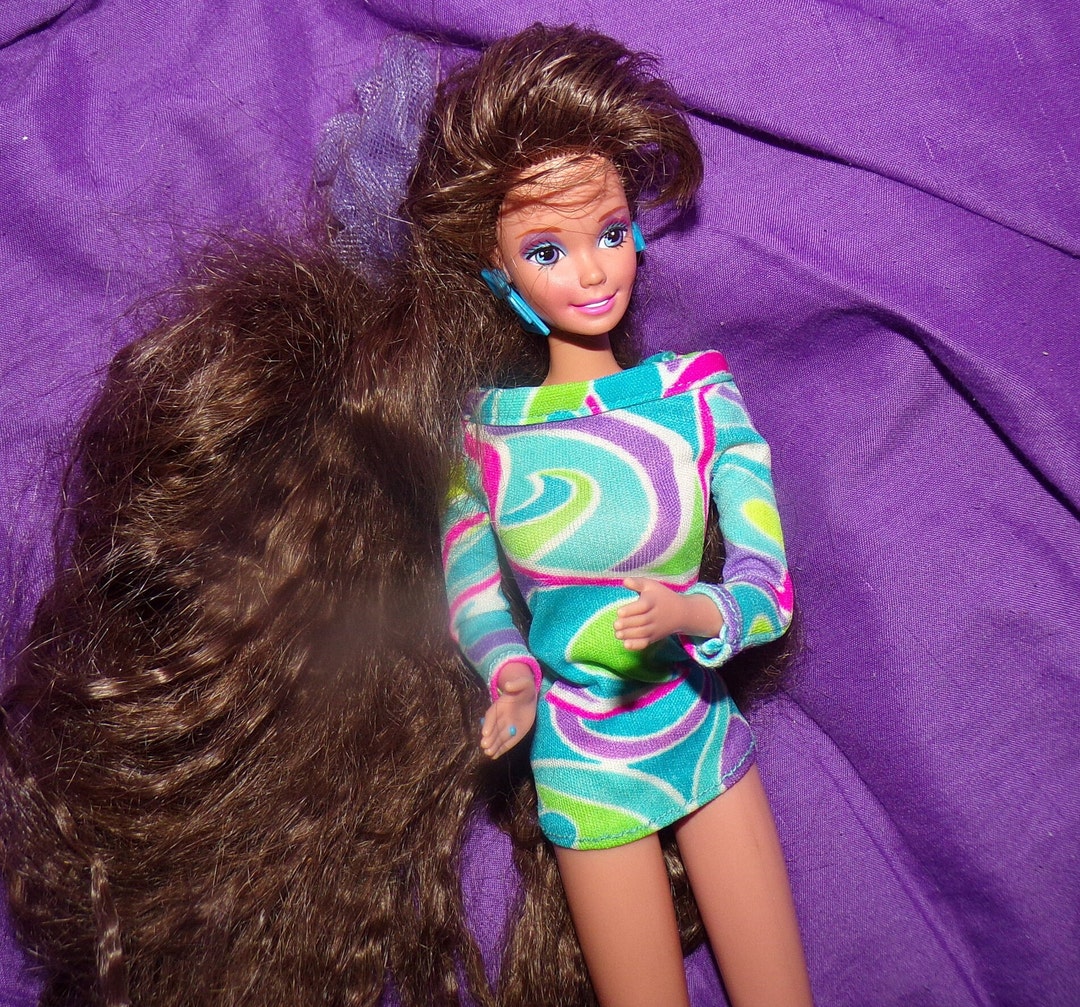 Vintage Totally Hair Barbie Whitney Mattel Doll Original Dress Earrings ...