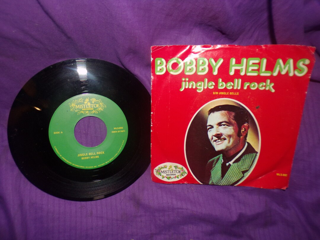 Vintage 45 Rpm Record Bobby Helms Jingle Bell Rock/jingle Bells Picture ...