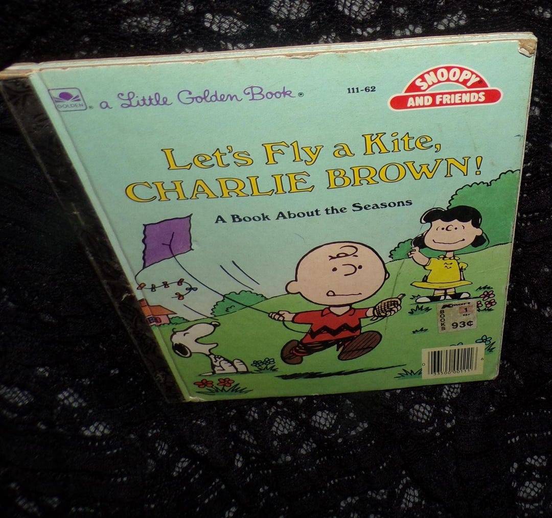 Vintage Little Golden Book Peanuts Let's Fly a Kite Charlie Brown a ...