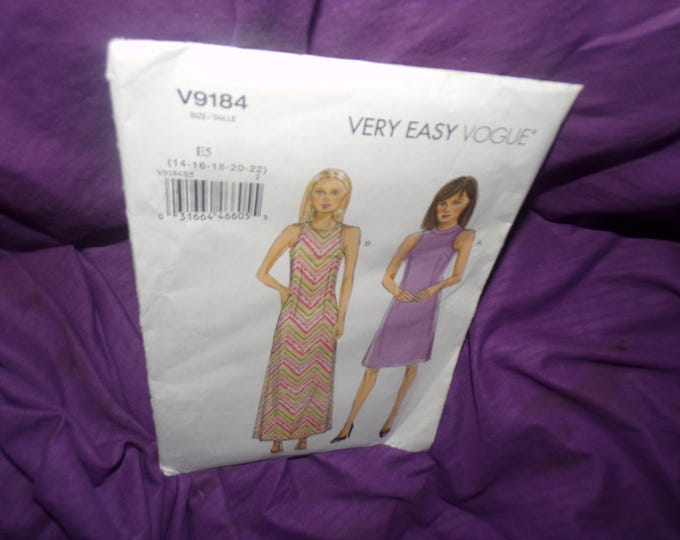 Very Easy Very Vogue V9184 Misses Dress PATTERN Size 14 to 22 Uncut - Etsy