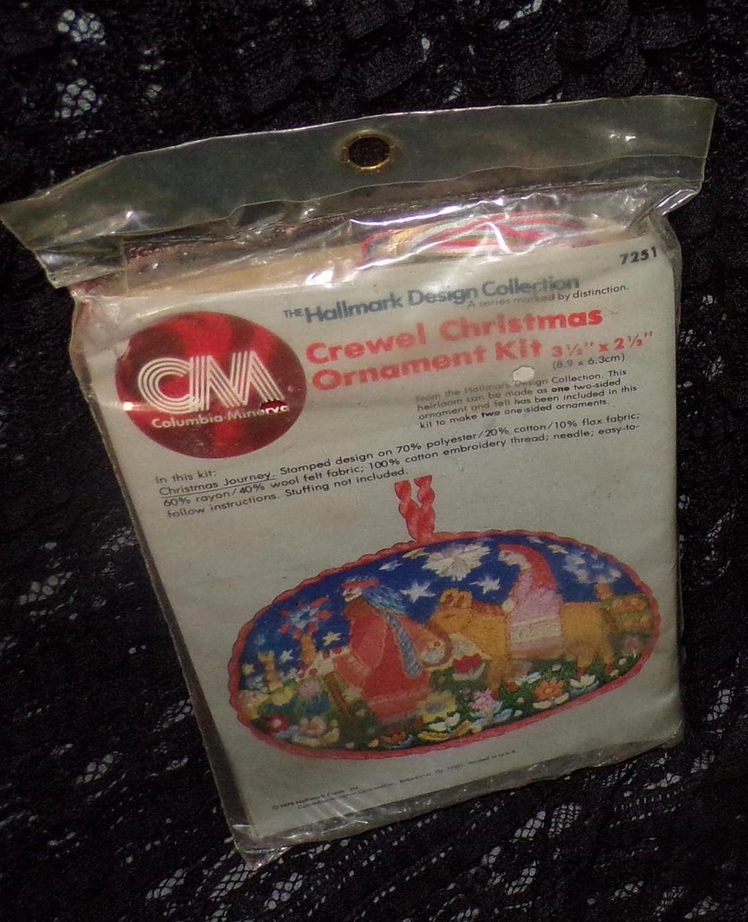 Vintage Columbia Minerva Hallmark Design Collection Crewel Kit 7252 3 ...