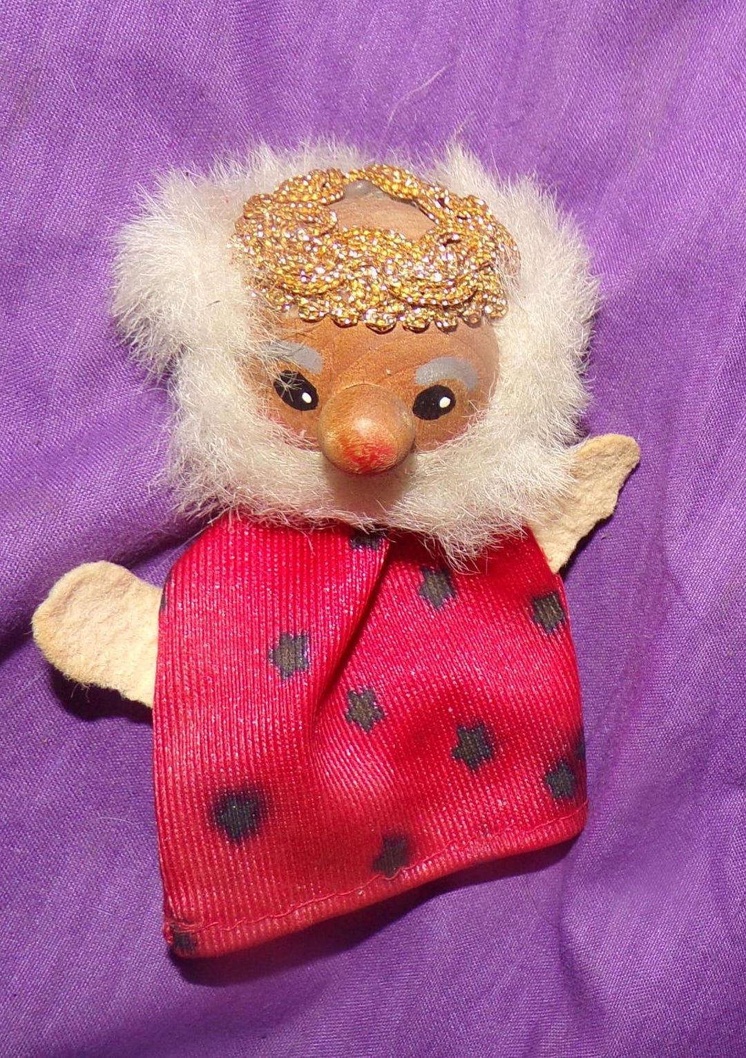 Vintage Wooden Head King Finger Puppet - Etsy