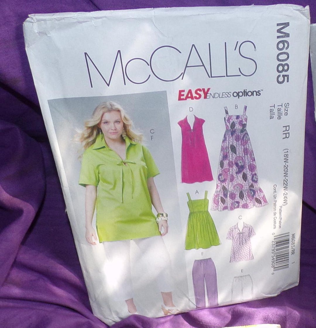 Uncut Sewing Pattern Mccall's M6085 Uncut Pattern Women's Sizes 18W ...