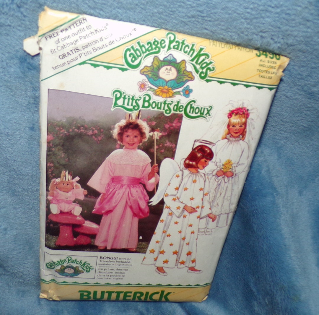 Butterick Cabbage Patch Kids Pattern Uncut With Transfer 3490 Costume ...