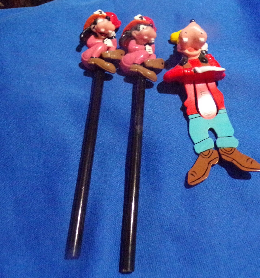 Lot of 3 Goofy Paper Clip and 2 Pencils With Goofy Pencil Toppers ...