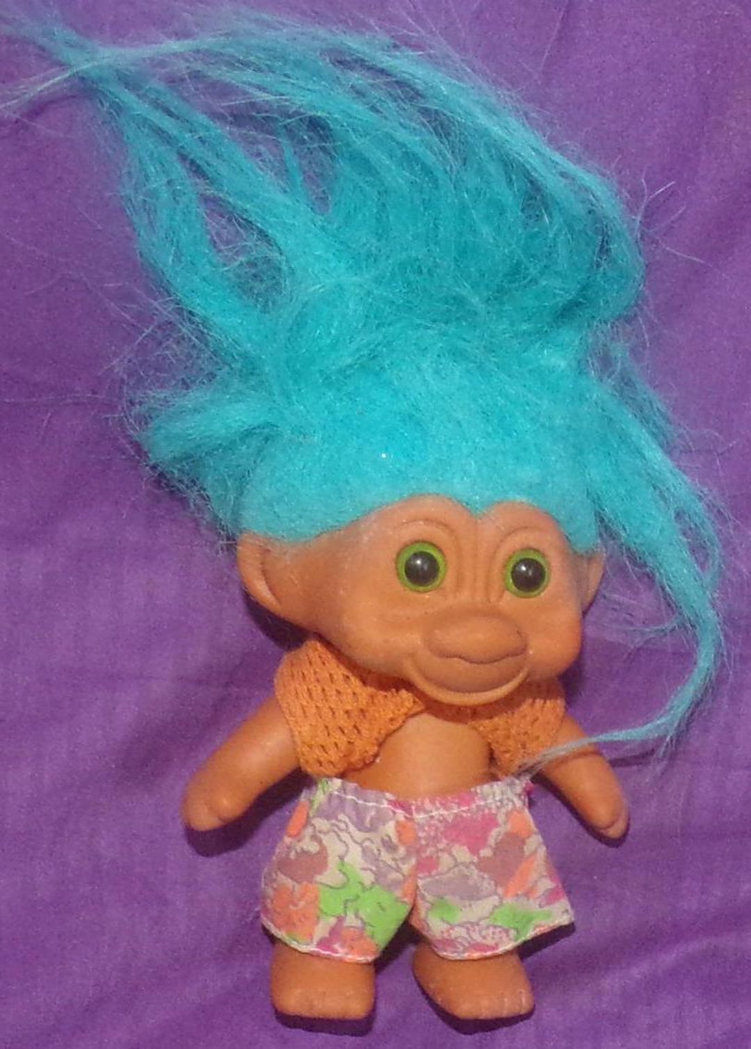 Vintage TNT 1991 Blue Hair Troll Doll in Shorts and Crop Top - Etsy