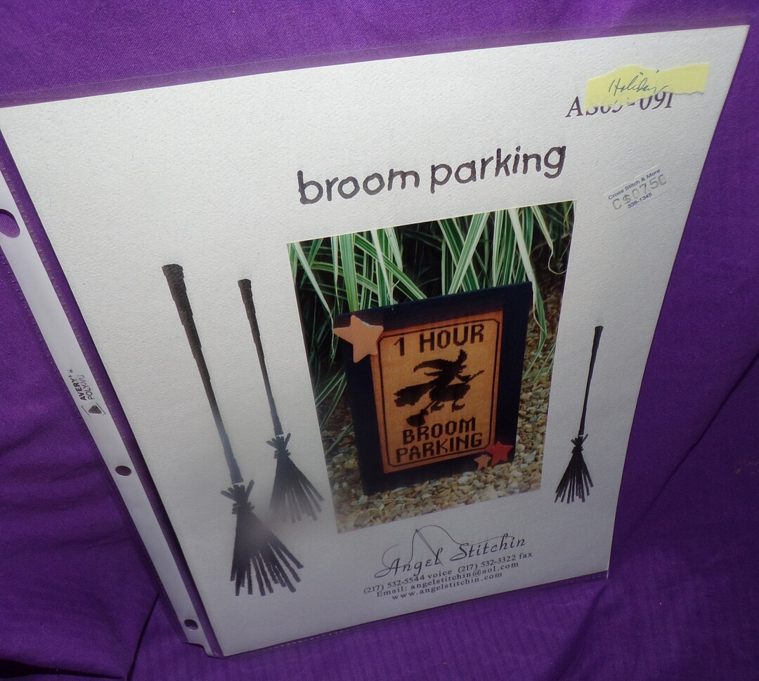 Angel Stitchin Broom Parking Chart Witch Pattern With Broom Cross ...