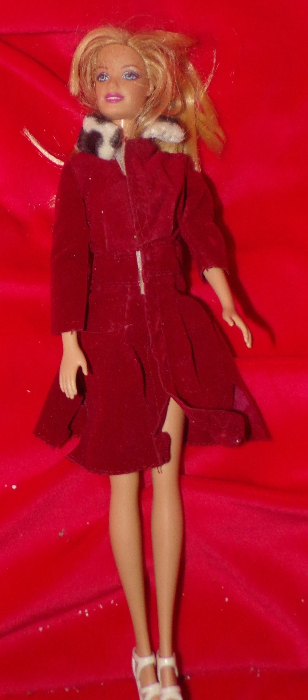 Vintage Blonde Barbie in Red Fur Trim Jacket With Shoes - Etsy