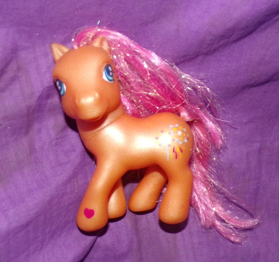 My Little Pony Orange Sparkleworks Glitter Hair Hasbro Figure - Etsy