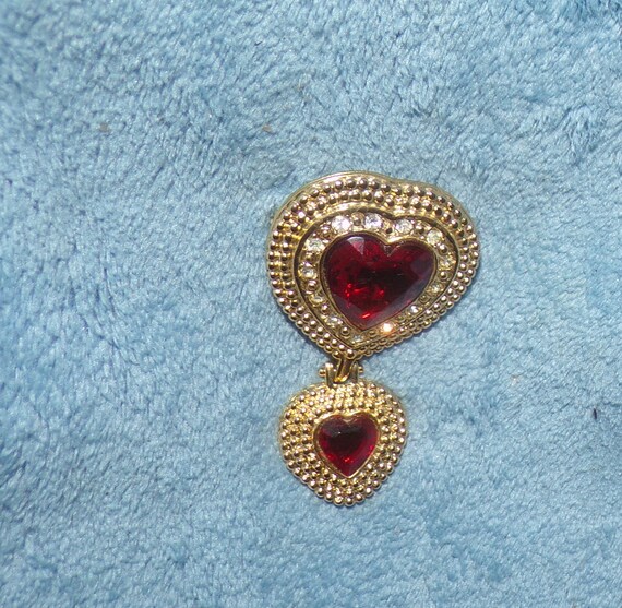 signed Victoria's Secret double heart red and clear … - Gem
