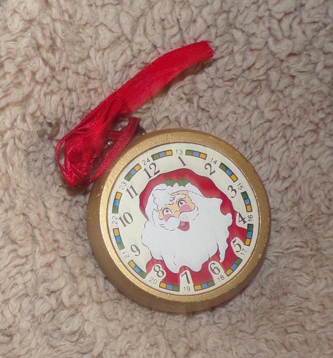 Vintage Wooden Santa Pocket Watch Christmas Ornament Kurt Adler - Etsy