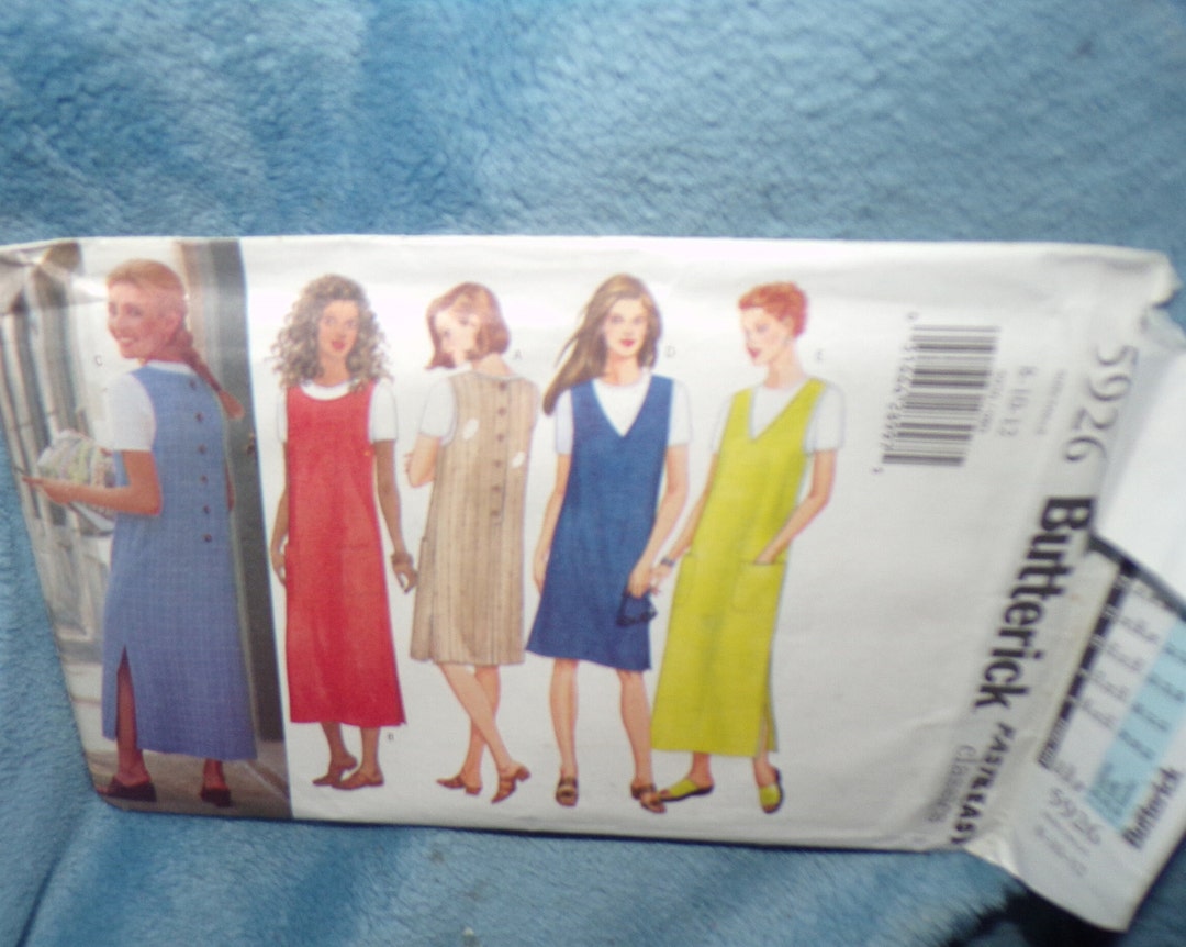 Butterick 5926 Jumper and Top Sewing Pattern Dress Pattern Uncut Size 8 ...