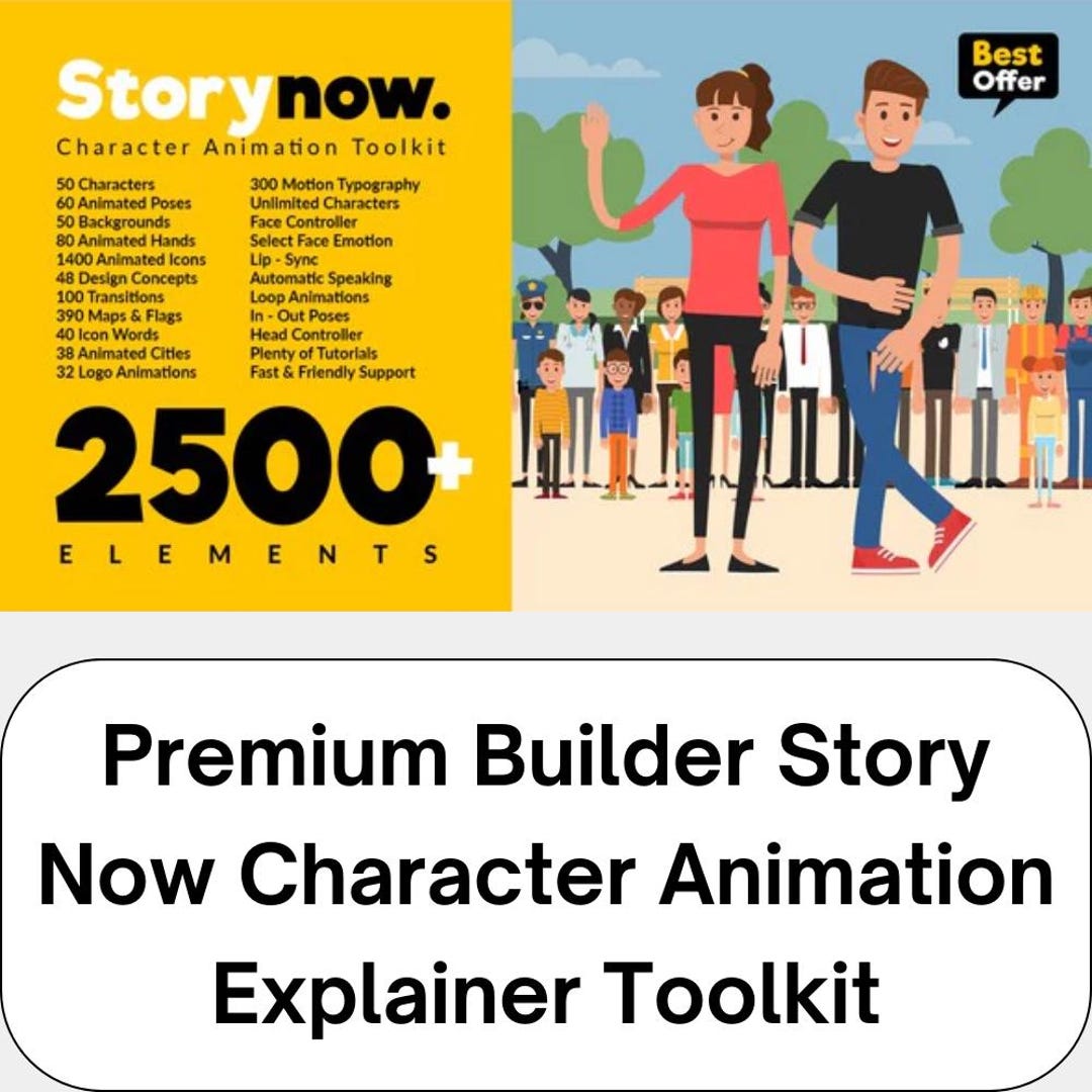 Premium Builder Story Now Character Animation Explainer Toolkit After Effect AEP Background ...