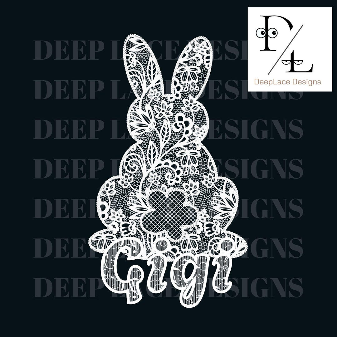 Lace Bunny Gigi PNG, Easter Bunny Clipart, Floral Lace Rabbit ...
