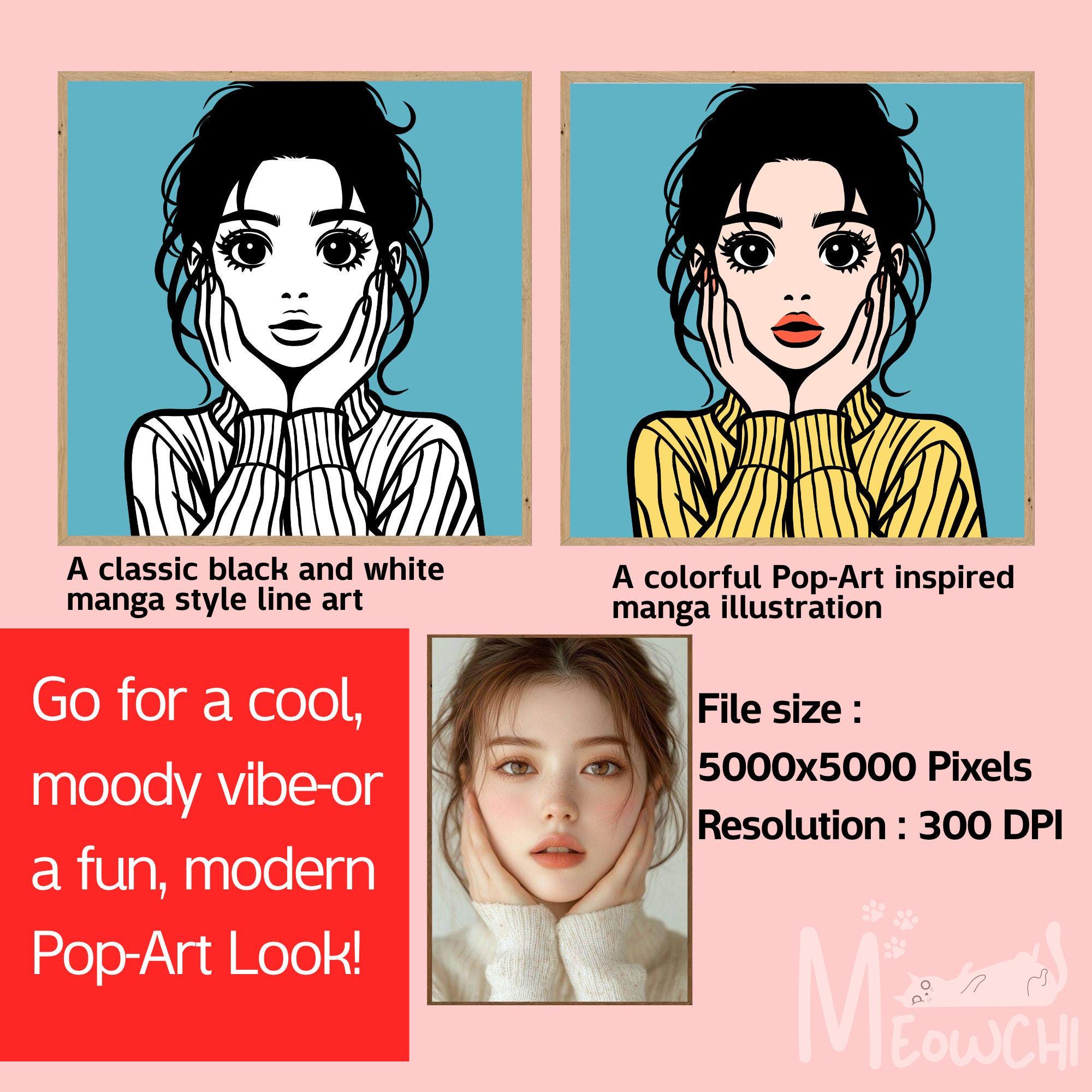 Custom Pop Manga Portrait | Anime Style PFP | Hand Drawn Avatar ...