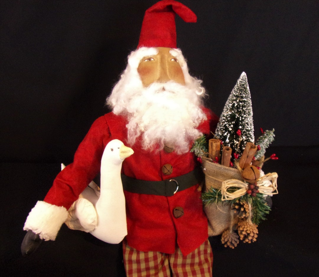 Primitive Folk Art Christmas Santa Handmade Heirloom - Etsy