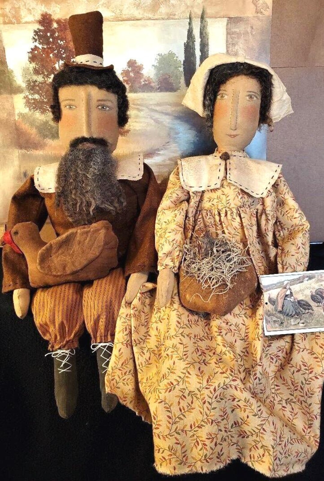 PATTERN, Primitive Pilgrim Dolls, Folk Art Thanksgiving Decor, #286 - Etsy