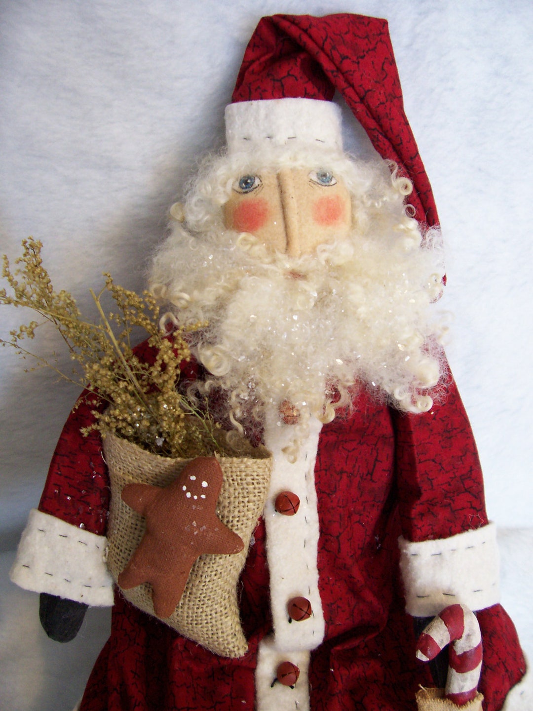 MAILED PATTERN, Primitive Doll, Christmas, Santa, Sewing,holiday Decor ...