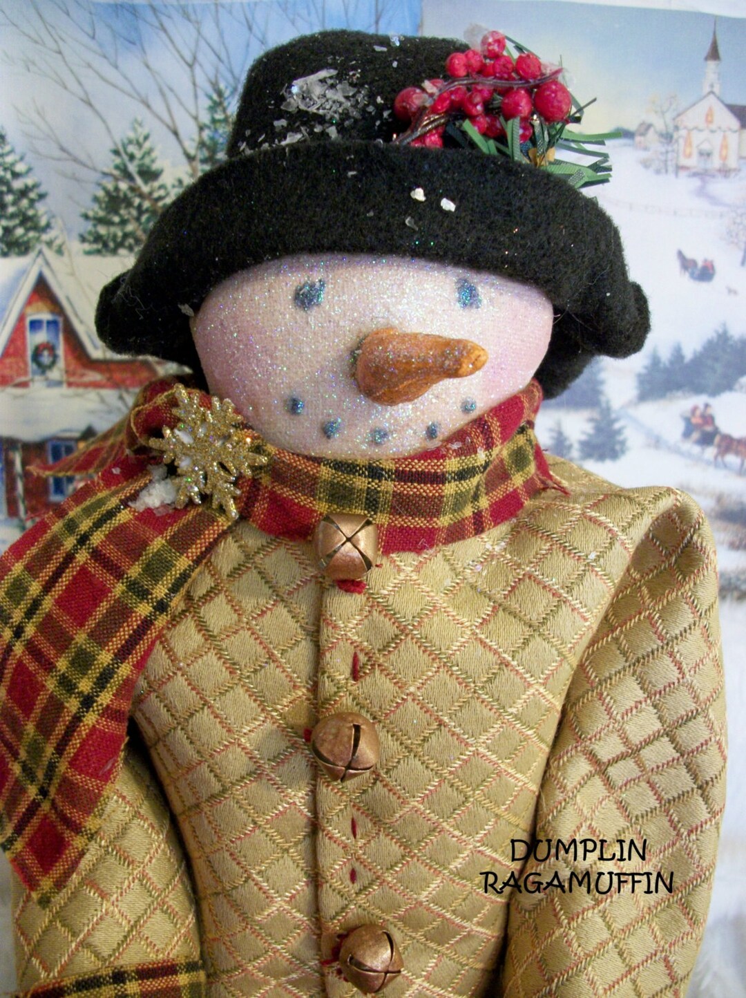 Pattern,primitive Doll, Snow Lady, Christmas Decor,original Design by ...